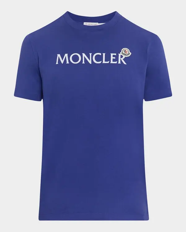 Moncler Flocked Logo T-shirt - Navy
