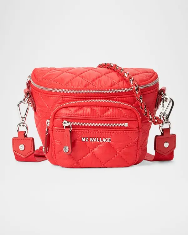 Mz Wallace Crosby Micro Sling Quilted Crossbody Bag - Bright Cherry