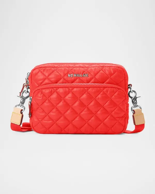 Mz Wallace Metro Small Quilted Camera Crossbody Bag - Bright Cherry