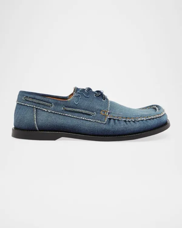 Loewe Campo Denim Boat Loafers - Blue