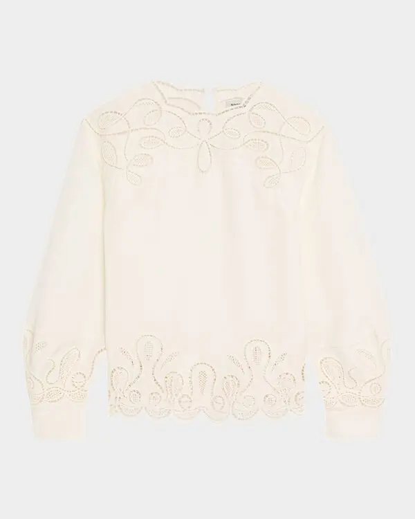Simkhai Wendlyn Embroidered Long-sleeve Top
