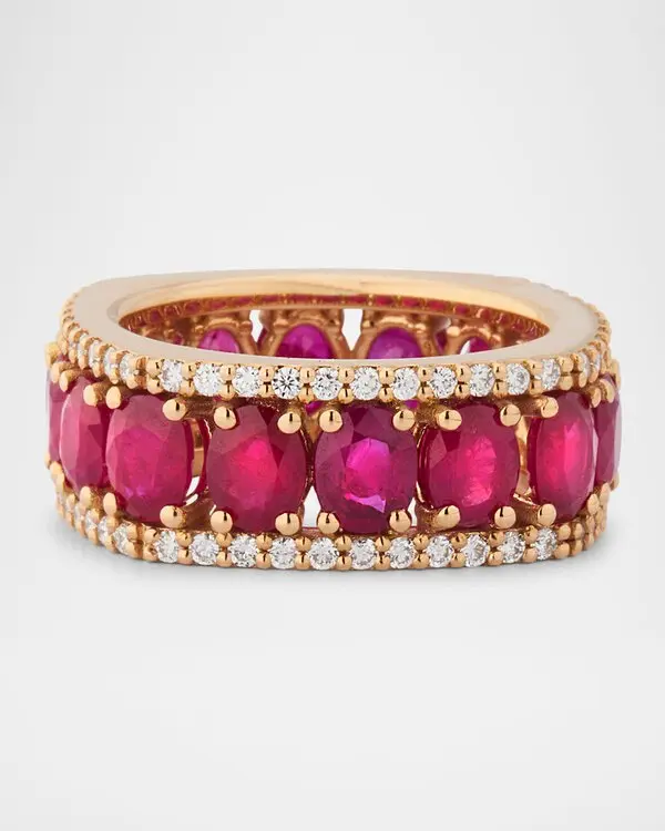 Miseno 18k Rose Gold Diamond And Band Ring