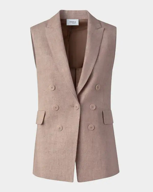 Akris One-button Linen Vest