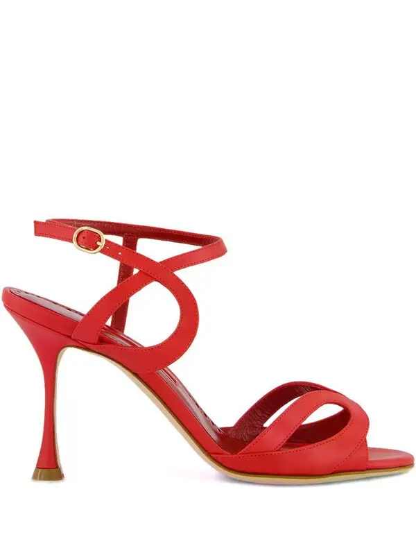 Manolo Blahnik 90mm Elfajrsan Sandals - Red
