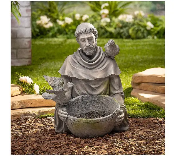 GERSON INTERNATIONAL 18 In St. Francis Bird Feeder Statue By
