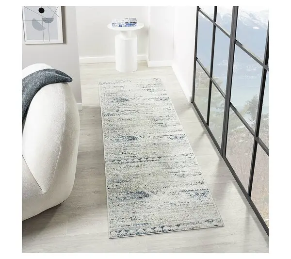 OX BAY TRADING CO. Ox Bay Geometric Performance Polyester Indoor R Ug, 2' X 8