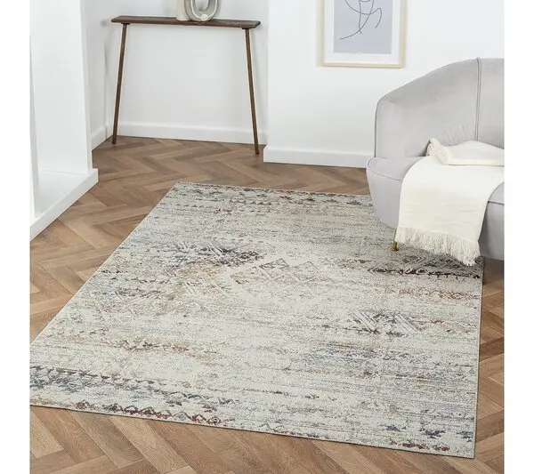 OX BAY TRADING CO. Ox Bay Distressed Geometric Polyester Indoor Ru G, 7'9' X 9'9