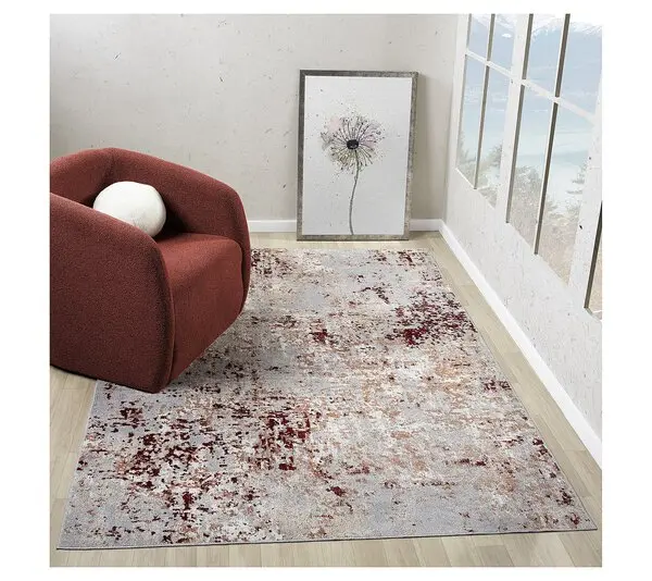 OX BAY TRADING CO. Ox Bay Abstract Distressed Polyester Indoor Rug, 2' X 3