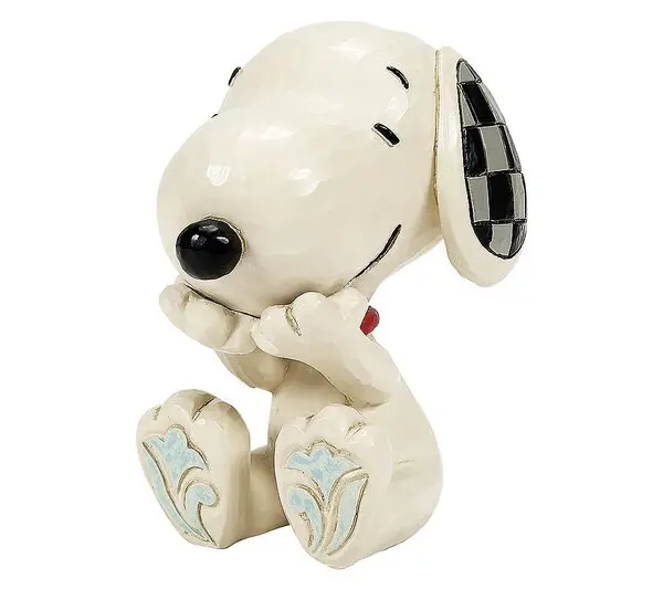 JIM SHORE Peanuts Snoopy Laughing Mini Figur Ine 3'h