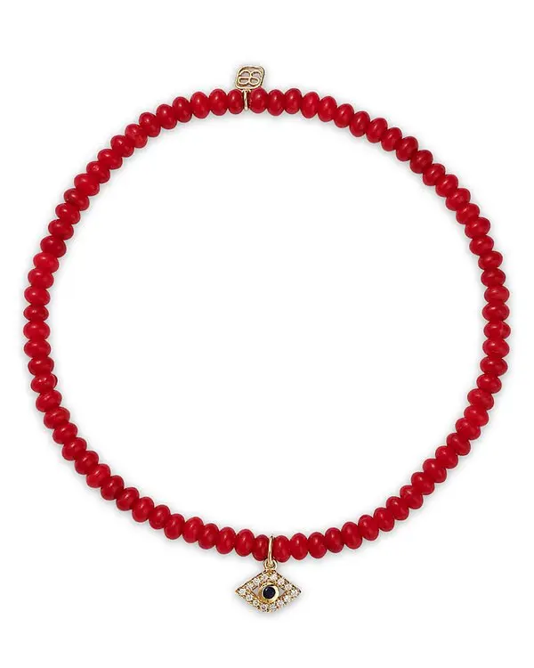 SYDNEY EVAN 14k Yellow Evil Eye Charm Bracelet