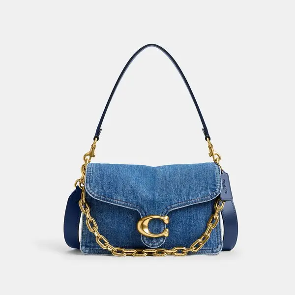 Coach Chain Tabby Shoulder Bag - Brass/deep Blue
