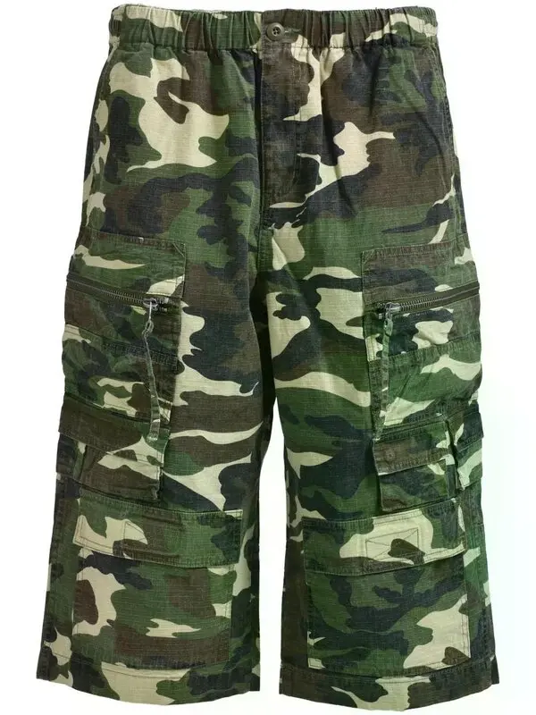 BREATH Camouflage-print Shorts - Green
