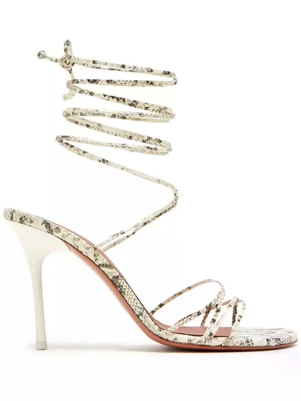 Amina Muaddi Lori 95mm Sandals - White