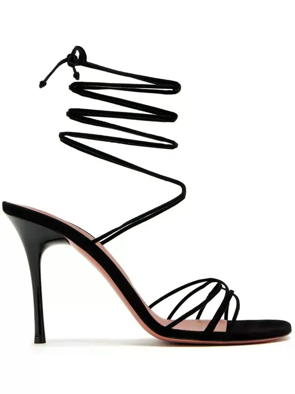 Amina Muaddi 95mm Lori Sandals - Black