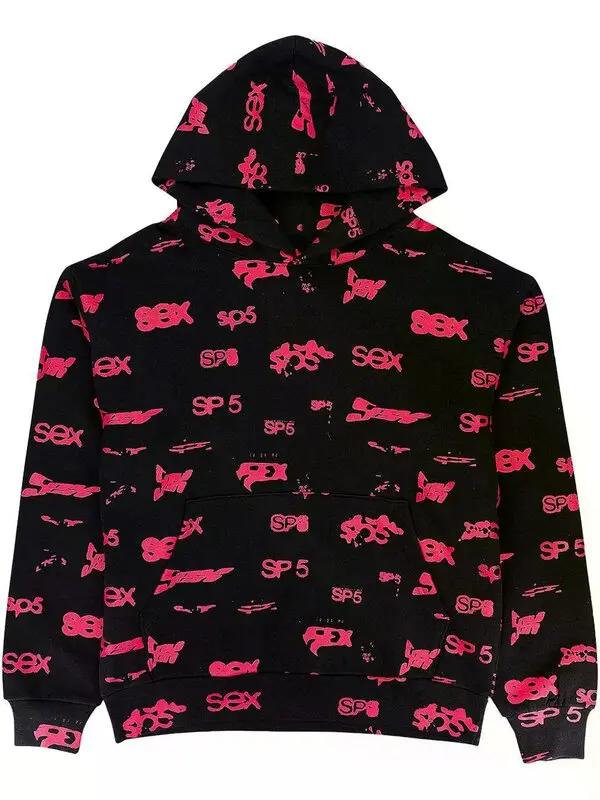 SP5DER Graphic-print Hoodie - Black