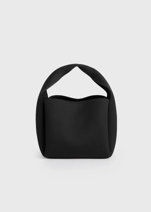 TOTÊME Petite Satin Bucket Bag - Black