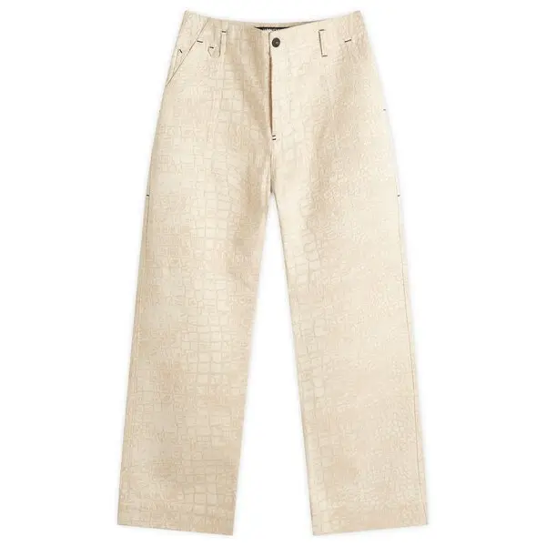Jacquemus Croc Effect Denim Straight Leg Jeans