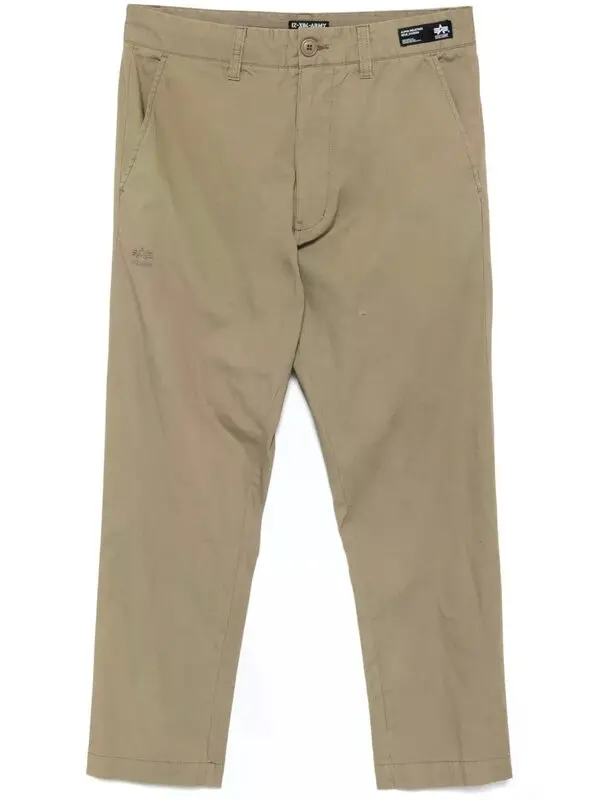 Izzue Logo-embroidered Trousers - Neutrals