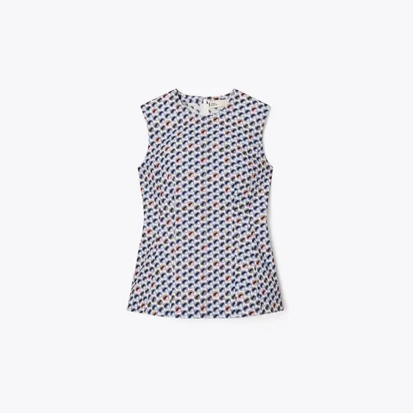 Tory Burch Printed Cotton Poplin Top