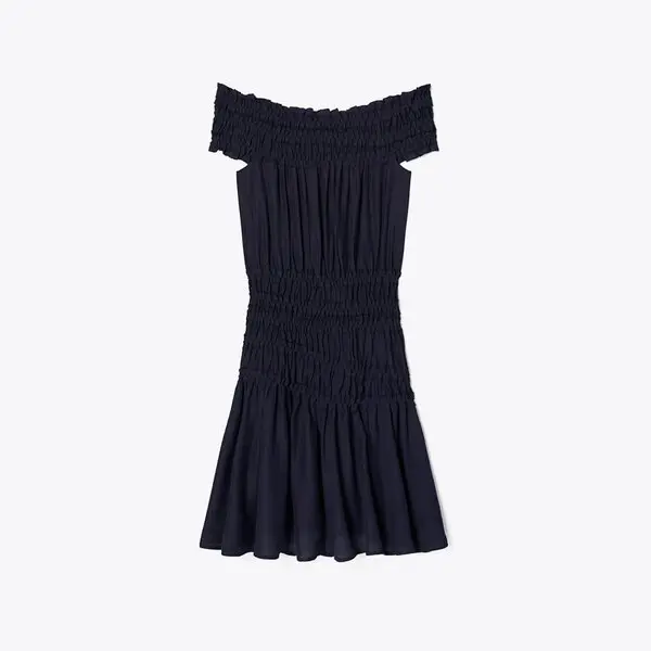 Tory Burch Smocked Viscose Mini Dress