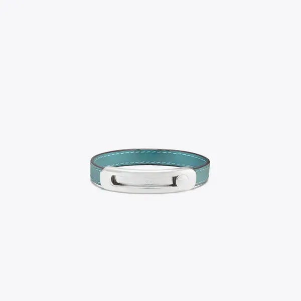 Tory Burch Pierced Slider Bracelet - Light Silver/tumeric Blue