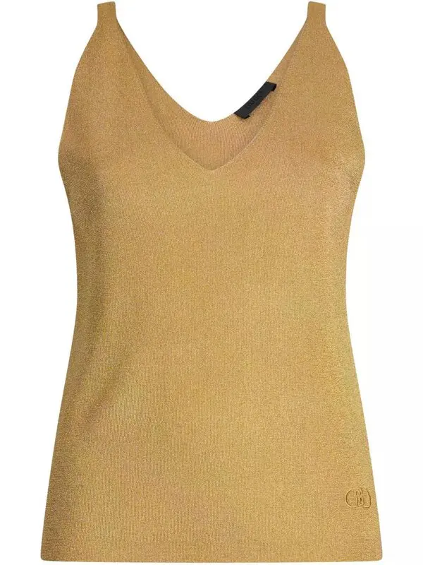 Liu Jo V-neck Metallic Tank Top - Neutrals