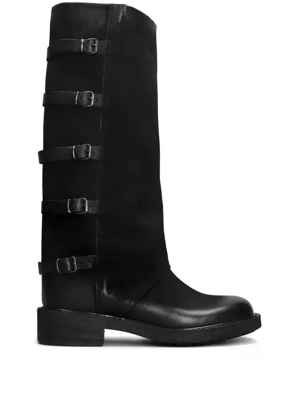 METISSE 45mm Leather Boots - Black