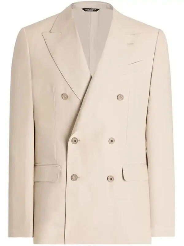 Dolce & Gabbana Double-breasted Linen Blazer - Neutrals