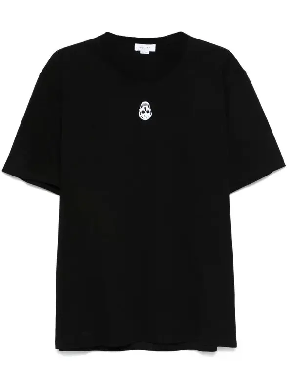 Alexander McQueen Skull-flocked T-shirt - Black