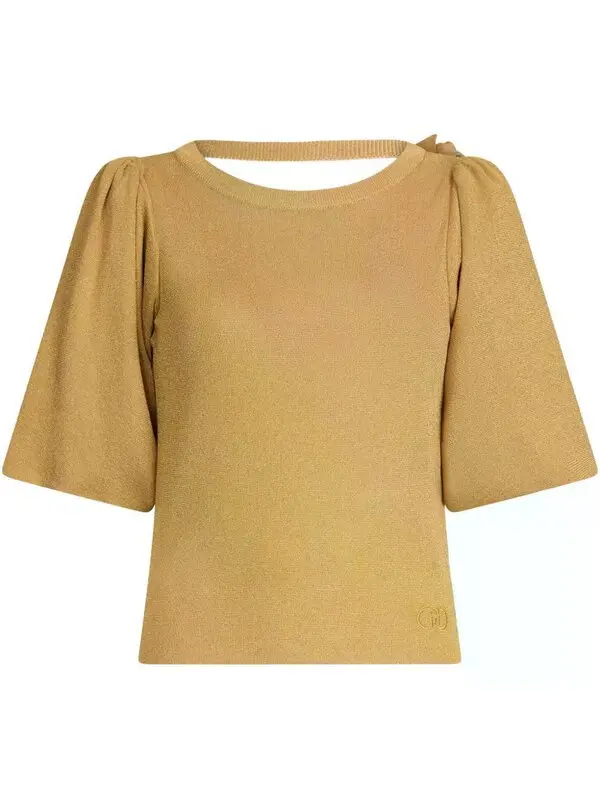 Liu Jo Puff-sleeve Metallic Top - Neutrals