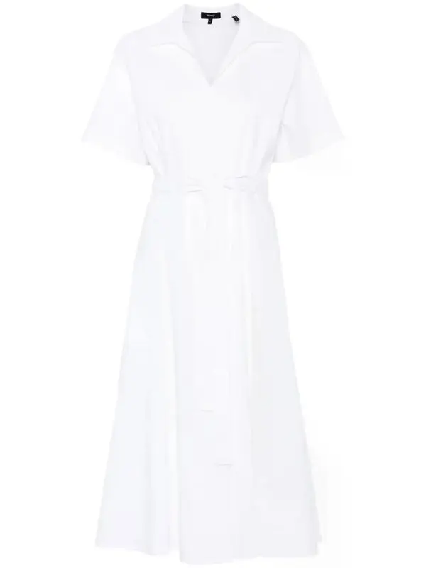 Theory Short-sleeve Midi Shirt Dress