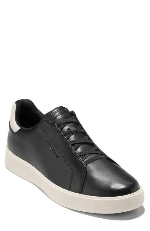 Cole Haan Grandpro Luxe Leather Slip-on Sneaker - Black / Ivory