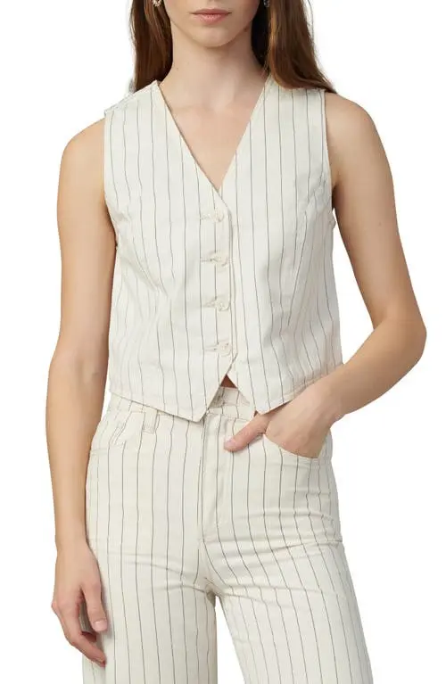 JOE'S Relaxed Stripe Cotton Crop Vest - Natural Stipe