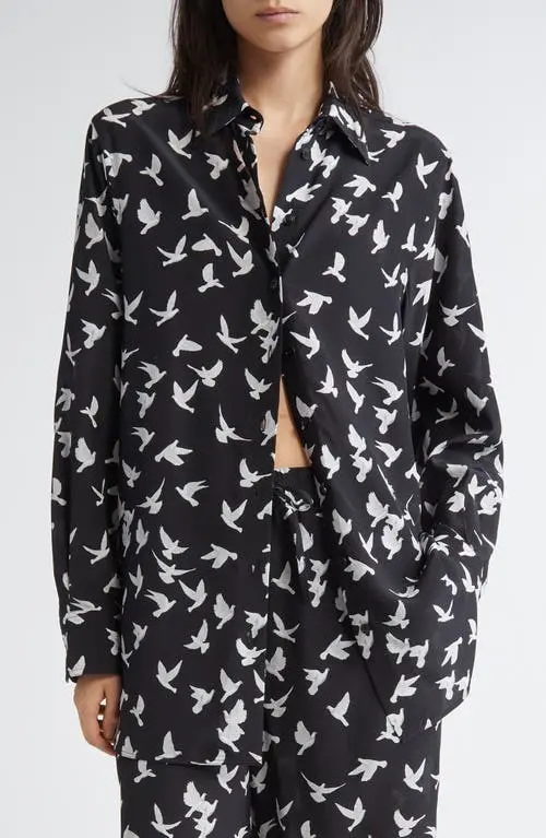 Stella McCartney Birds Printed Silk Shirt