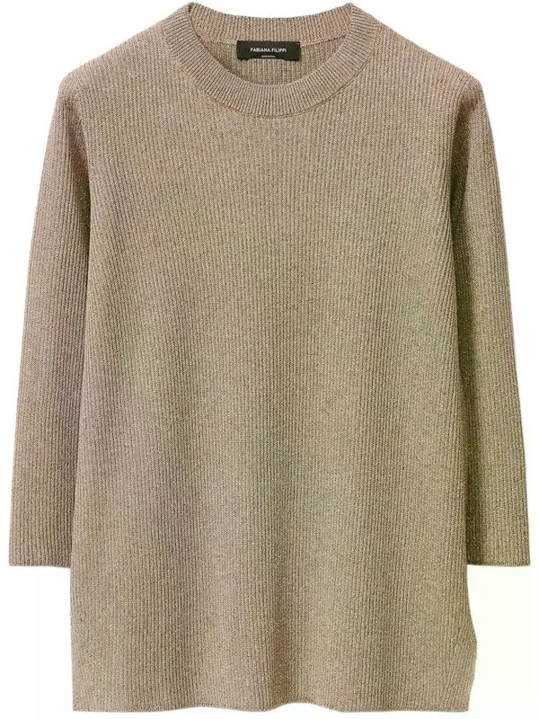 Fabiana Filippi Lurex-detail Sweater - Brown