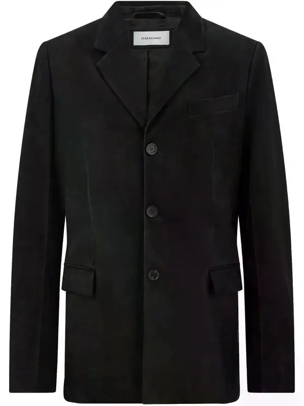 FERRAGAMO Leather Blazer - Black