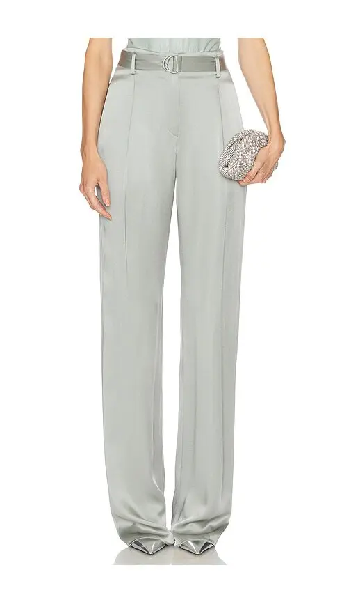 Lapointe Satin Belted Pant - Jade