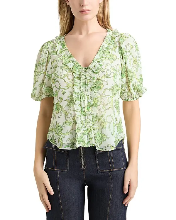 Cinq À Sept Ivy Paisley Seraphina Top - Ivory Multi