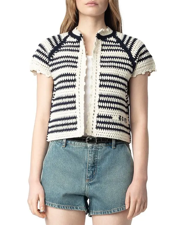 Zadig&Voltaire Zelie Striped Cotton Cardigan