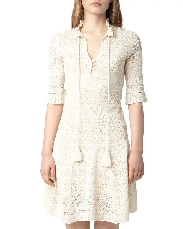 Zadig&Voltaire Memphisa Pointelle Knit Dress - Ecru