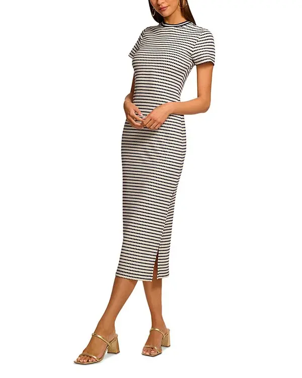 Ramy Brook Skye Striped Knit Dress - Spring Navy