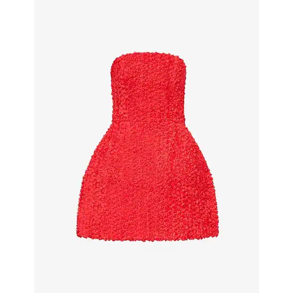 strapless open back dress Lydia Burgundy Dress