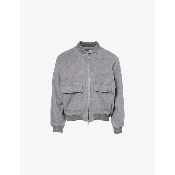 THE COUTURE CLUB Wool-blend Felt Bomber Jacket