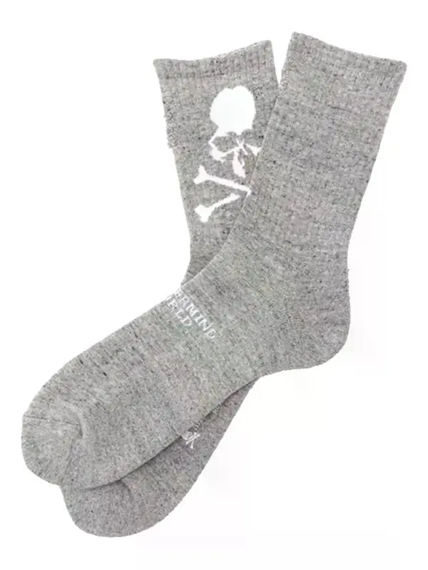 Mastermind World Skull-Intarsia Socks - Grey | Editorialist