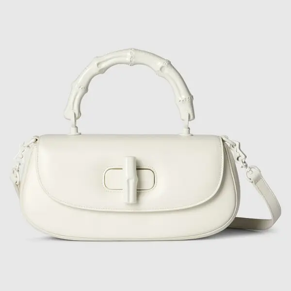 Gucci Small Bamboo Diva Top Handle Bag - White