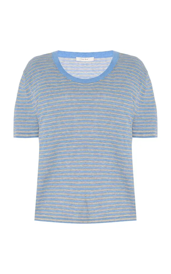 THE ROW Jansu Cotton-cashmere T-shirt - Stripe