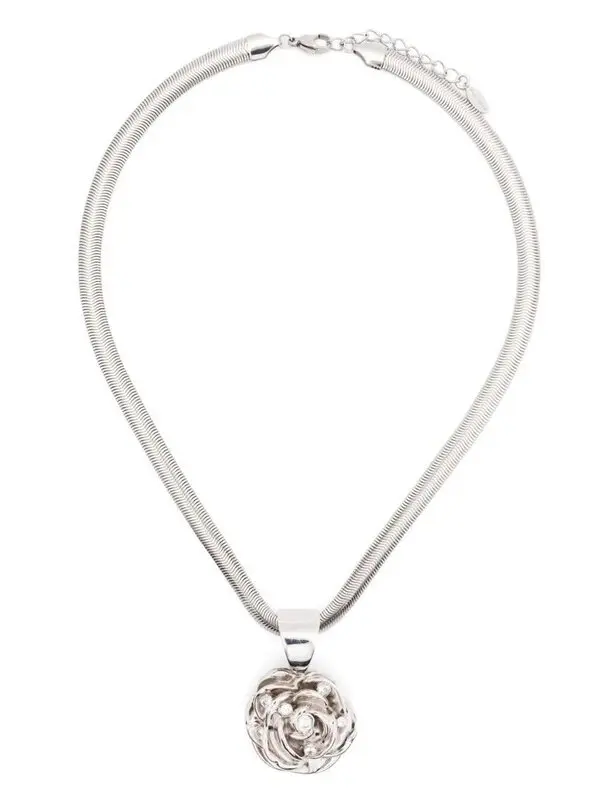 Magda Butrym Silver Tone Necklace - Grey