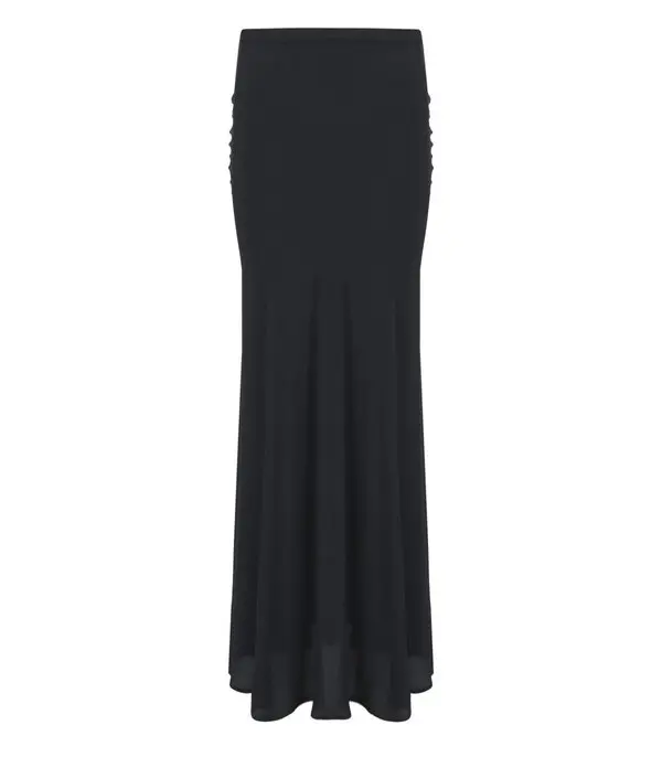 Federica Tosi Long Fluid Crêpe Skirt - Black