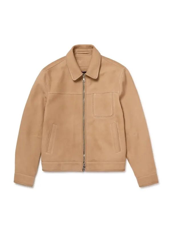 Mr P. Panelled Leather-trimmed Suede Jacket - Neutrals