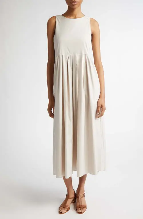 Max Mara Moira Pleated Sleeveless Dress - Ecru